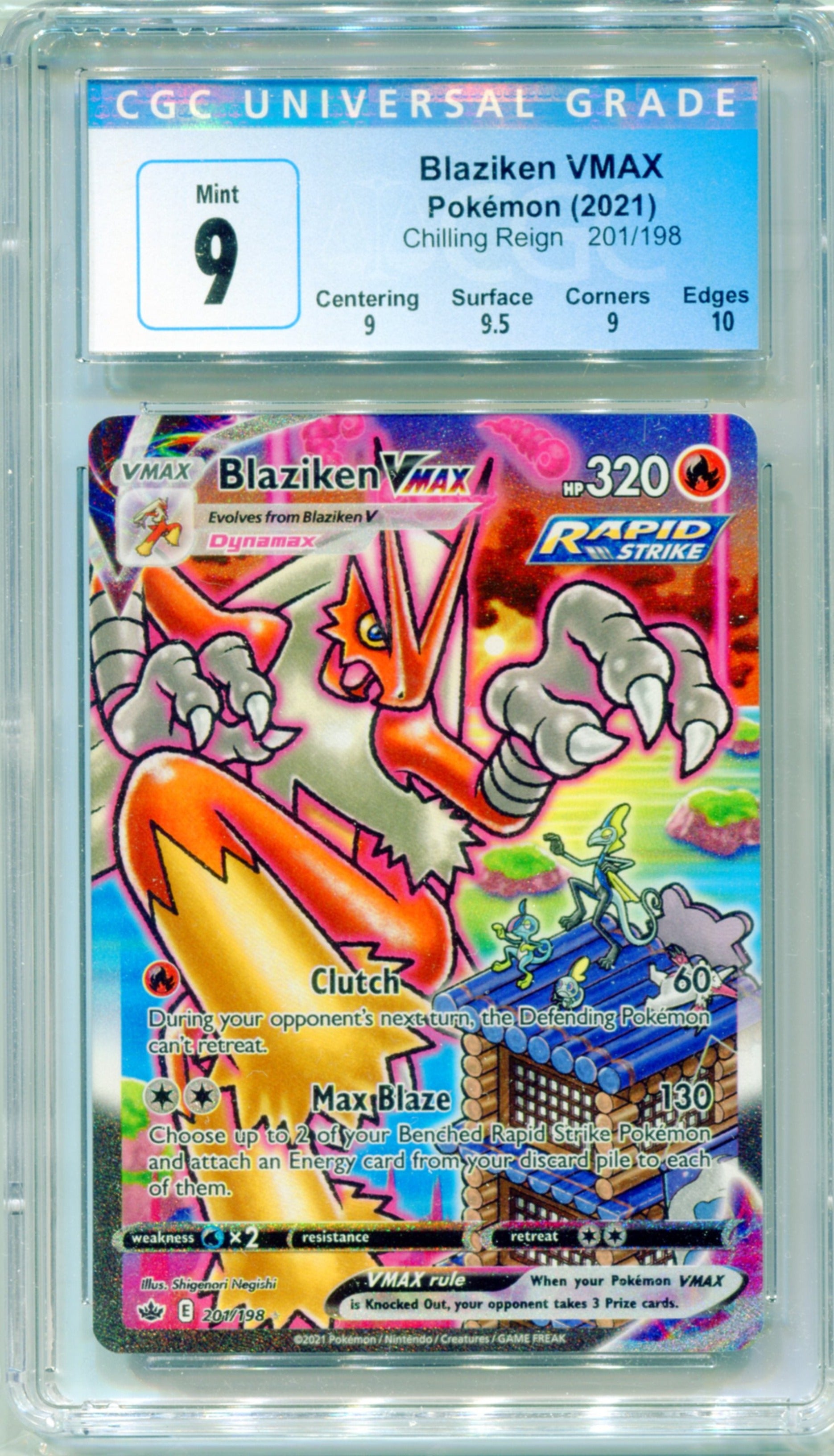 CGC 9 Blaziken VMAX Alternate Art - Chilling Reign 201/198