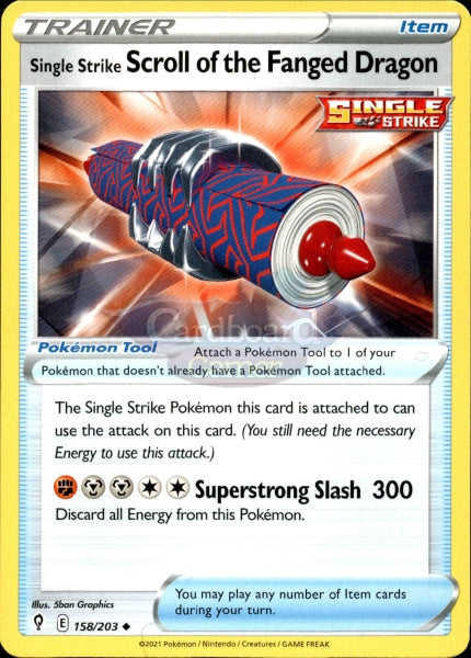 158/203 Single Strike Scroll of the Fanged Dragon Uncommon Evolving Sk