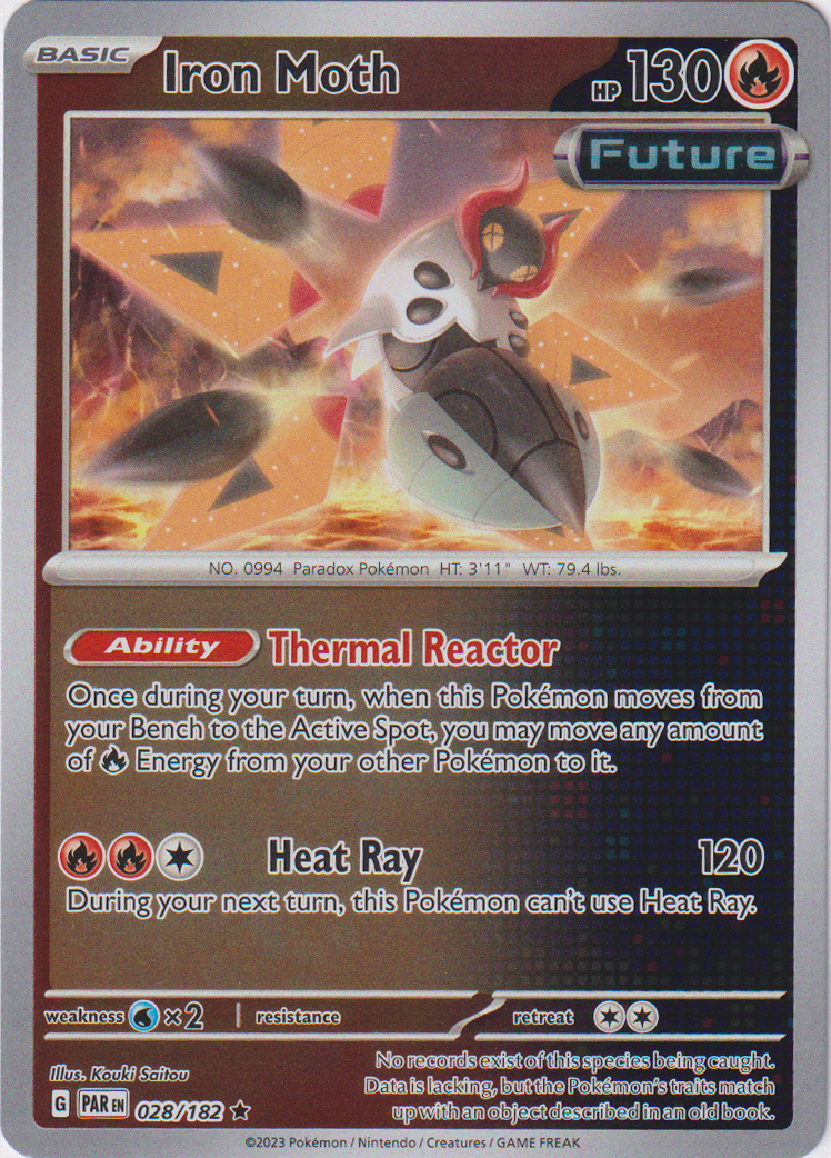 028/182 Iron Moth Rare Reverse Holo Paradox Rift