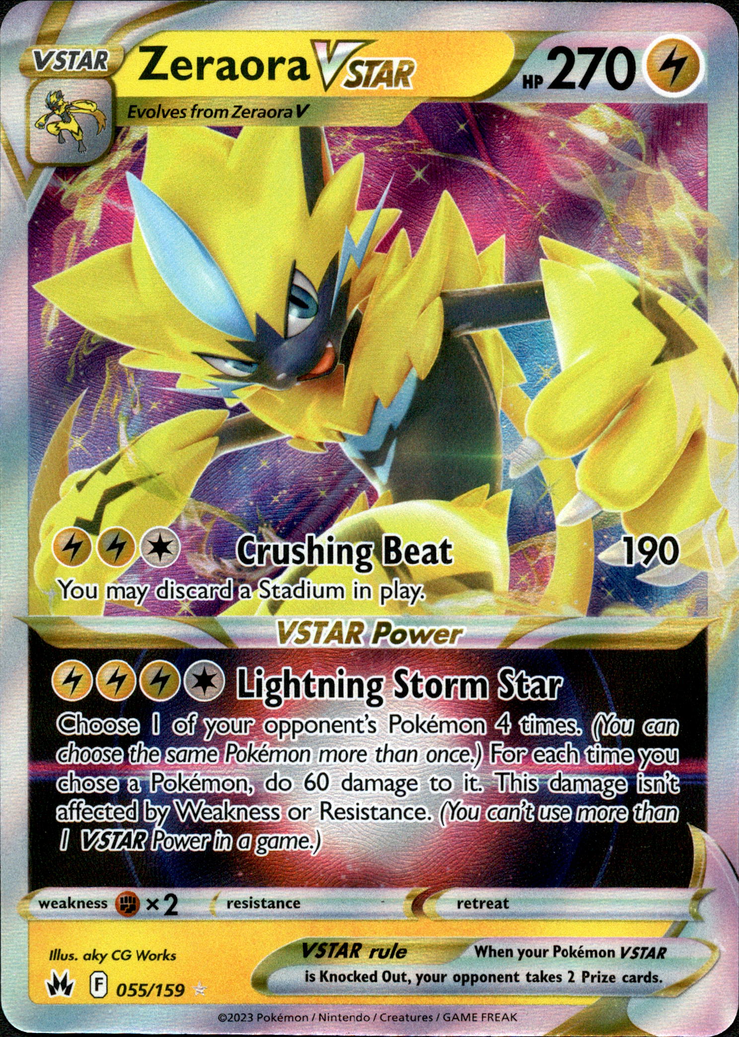 055/159 Zeraora VSTAR Crown Zenith