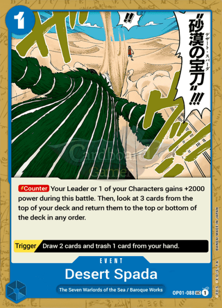 OP01-088 Desert Spada Uncommon Pre-Errata Wave 1
